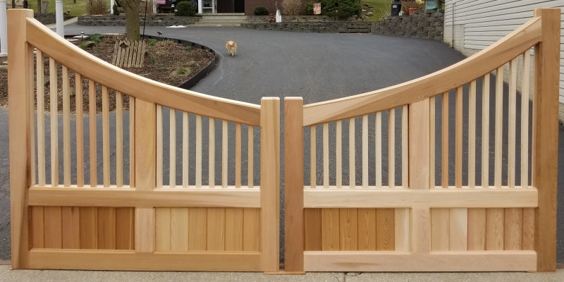 Wooden Driveway Gate custom made out of Western Red Cedar | New England ...
