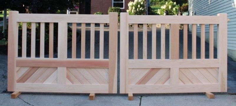 Custom Cedar Driveway Gates by New England Woodworks
